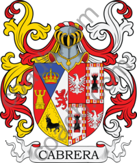 Cabrera Family Crest, Coat of Arms and Name History
