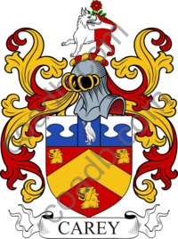 Carey Family Crest, Coat of Arms and Name History