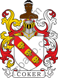 Coker Family Crest, Coat of Arms and Name History