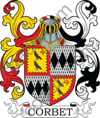 Corbet Family Crest, Coat of Arms and Name History