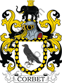 Corbet Family Crest, Coat of Arms and Name History