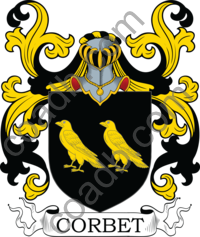 Corbet Family Crest, Coat of Arms and Name History
