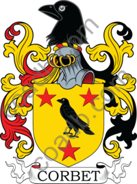 Corbet Family Crest, Coat of Arms and Name History