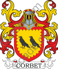 Corbet Family Crest, Coat of Arms and Name History