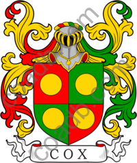Cox Family Crest, Coat of Arms and Name History