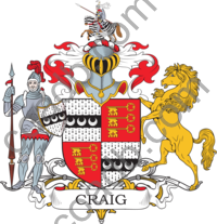 Craig Family Crest, Coat of Arms and Name History