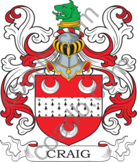 Craig Family Crest, Coat of Arms and Name History