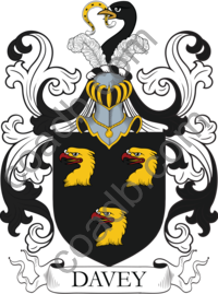 Davey Family Crest, Coat of Arms and Name History