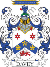 Davey Family Crest, Coat of Arms and Name History