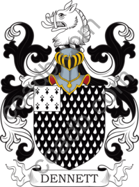 Dennett Family Crest, Coat of Arms and Name History