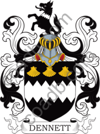 Dennett Family Crest, Coat of Arms and Name History