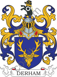 Derham Family Crest, Coat of Arms and Name History