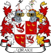 Drake Family Crest, Coat of Arms and Name History