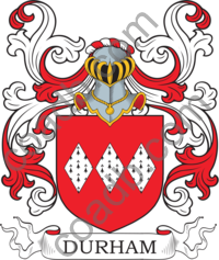 Durham Family Crest, Coat of Arms and Name History