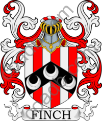 Finch Family Crest, Coat of Arms and Name History