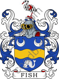 Fish Family Crest, Coat of Arms and Name History