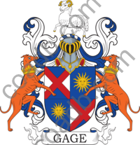 Gage Family Crest, Coat of Arms and Name History