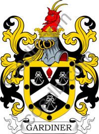 Gardiner Family Crest, Coat of Arms and Name History