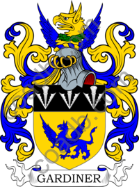 Gardiner Family Crest, Coat of Arms and Name History