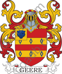 Geer Family Crest, Coat of Arms and Name History