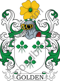 Golden Family Crest, Coat of Arms and Name History