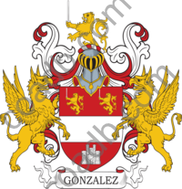 Gonzalez Family Crest, Coat of Arms and Name History