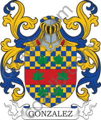 Gonzalez Family Crest, Coat of Arms and Name History