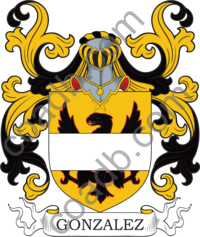 Gonzalez Family Crest, Coat of Arms and Name History