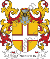 Harrington Family Crest, Coat of Arms and Name History