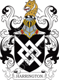 Harrington Family Crest, Coat of Arms and Name History