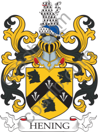 Hening Family Crest, Coat of Arms and Name History