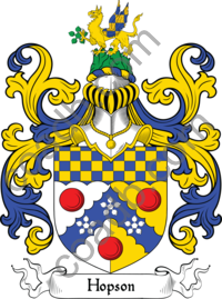 Hopson Family Crest, Coat of Arms and Name History