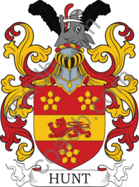 Hunt Family Crest, Coat of Arms and Name History
