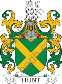 Hunt Family Crest, Coat of Arms and Name History