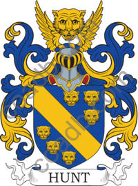 Hunt Family Crest, Coat of Arms and Name History