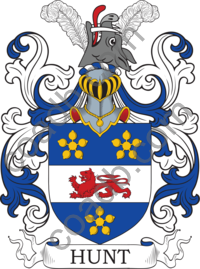 Hunt Family Crest, Coat of Arms and Name History