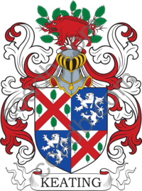 Keating Family Crest, Coat of Arms and Name History