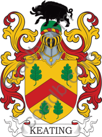 Keating Family Crest, Coat of Arms and Name History