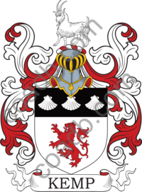 Kemp Family Crest, Coat of Arms and Name History