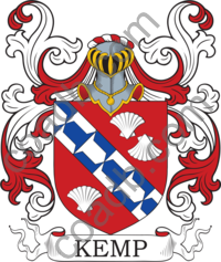 Kemp Family Crest, Coat of Arms and Name History