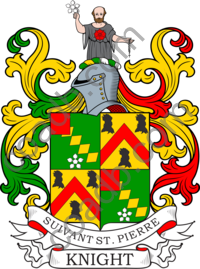Knight Family Crest, Coat of Arms and Name History