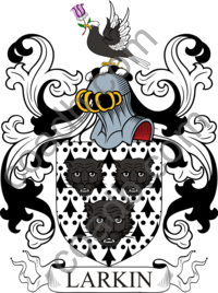 Larkin Family Crest, Coat of Arms and Name History
