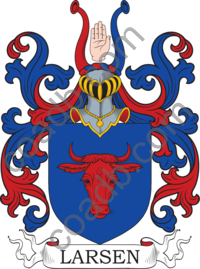 Larsen Family Crest, Coat of Arms and Name History
