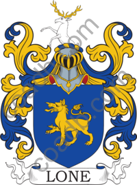 Lone Family Crest, Coat of Arms and Name History
