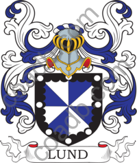 Lund Family Crest, Coat of Arms and Name History