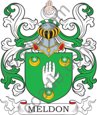 Meldon Family Crest, Coat of Arms and Name History