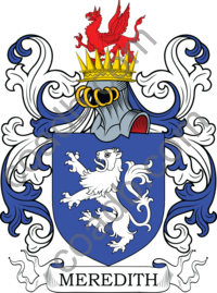 Meredith Family Crest, Coat of Arms and Name History
