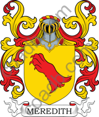 Meredith Family Crest, Coat of Arms and Name History