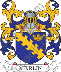 Merlin Family Crest, Coat of Arms and Name History