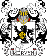 Mervyn Family Crest, Coat of Arms and Name History